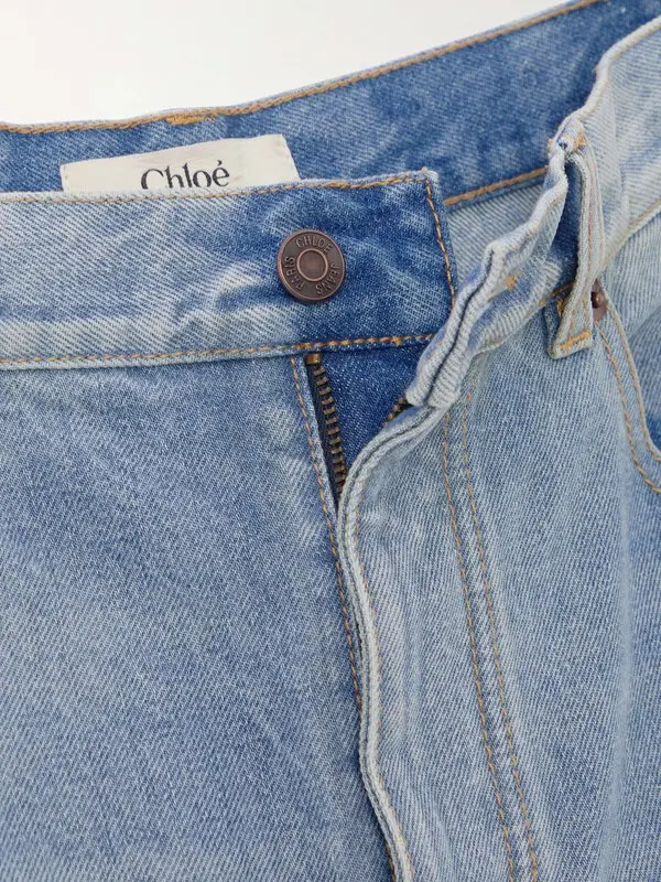 Chloé Frayed High-rise Wide-leg Jeans