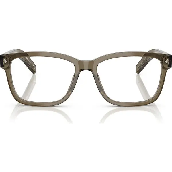 Prada 56mm Rectangular Optical Glasses - Transparent Brown /demo Lens