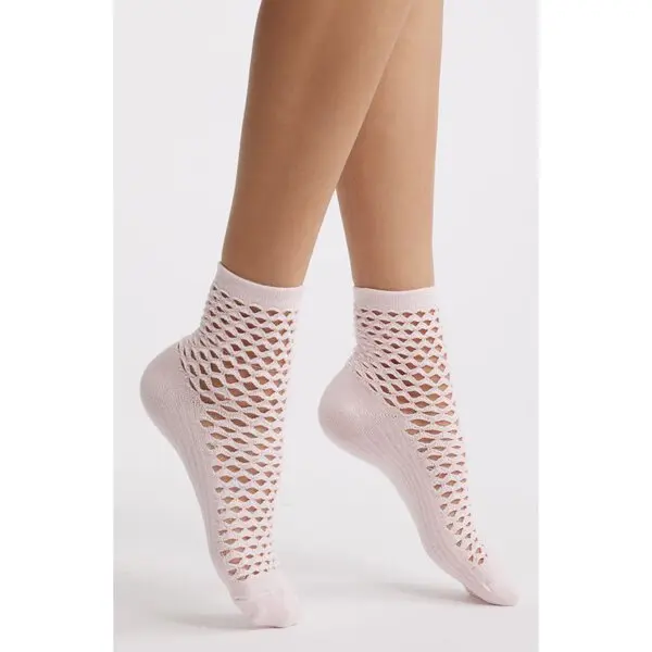 STEMS Netted Crew Socks - Pink