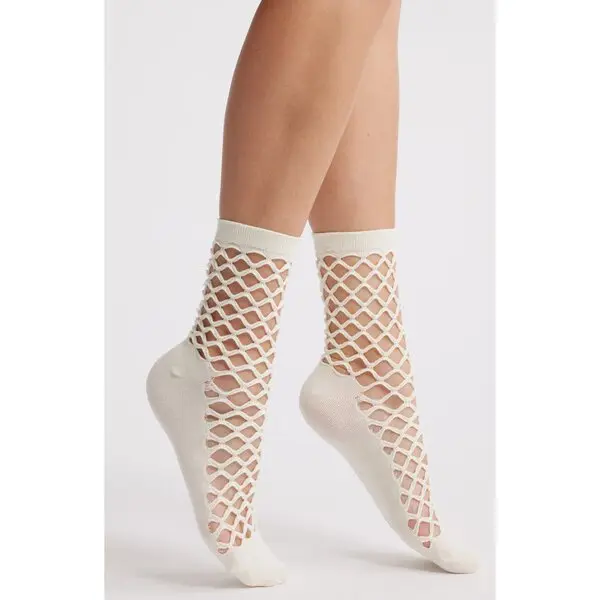 STEMS Netted Crew Socks - White
