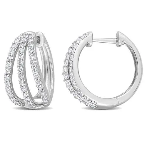 JULIANNA B. Moissanite Hoop Earrings - Sterling Silver