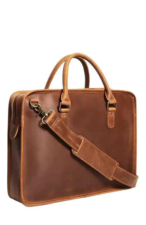 STEEL HORSE LEATHER Hemming Leather Laptop Bag - Brown