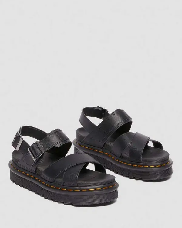 Dr. Martens Voss Ii Athena Leather Strap Sandals - Black
