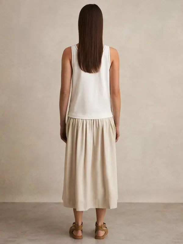 REISS Wren Layered Sleeveless Midi Dress