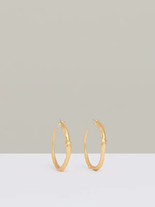 REISS Molly Molten Hoop Earrings - Gold Tone