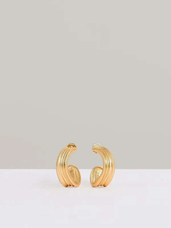 REISS Flavia Fluid Hoop Earrings - Gold Tone