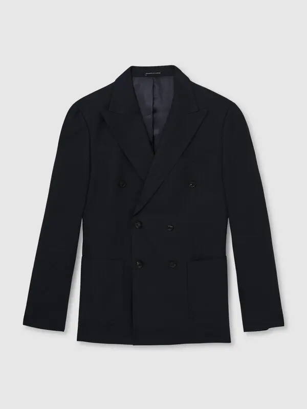 REISS Db Kin Db Linen Double-breasted Suit Slim-fit Blazer