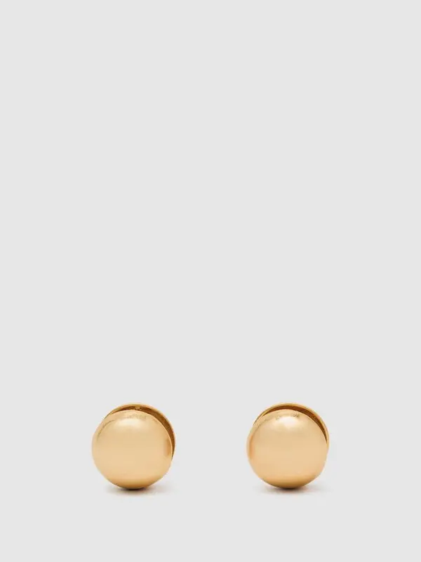 REISS Pollie Polished Ball Huggie Earrings - Gold