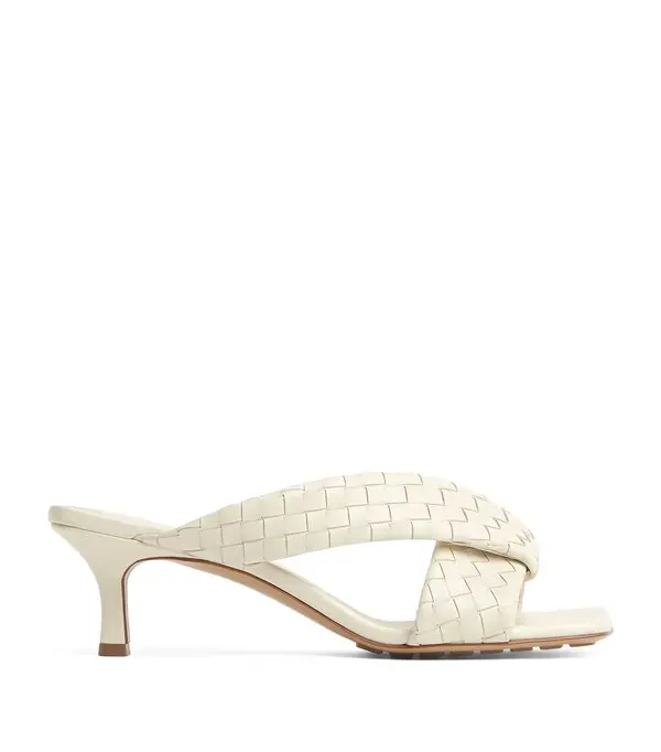Bottega Veneta Leather Riva Mules - Red