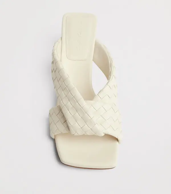 Bottega Veneta Leather Riva Mules - Red