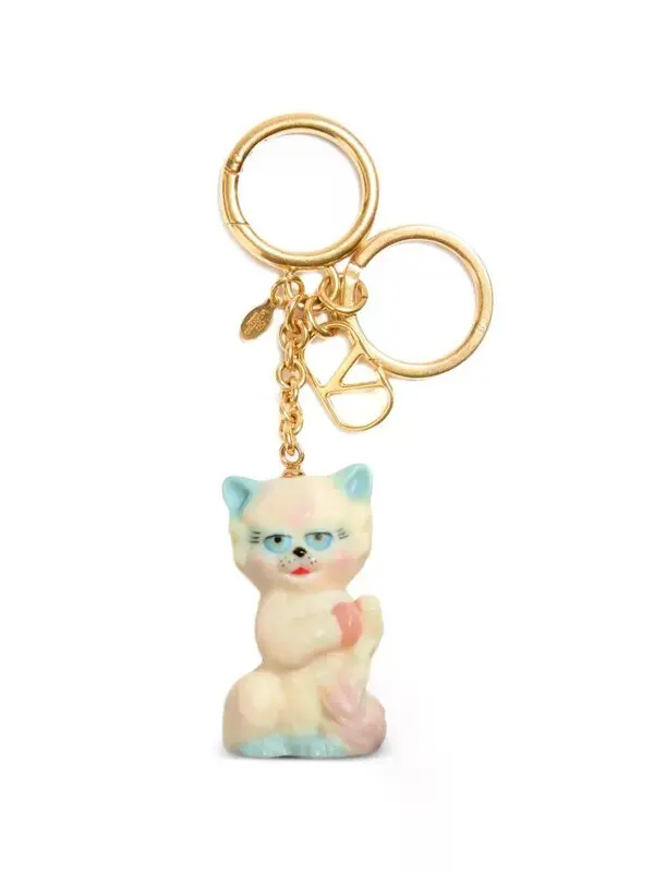 Valentino Garavani Le Chat De La Maison Keyring - Gold
