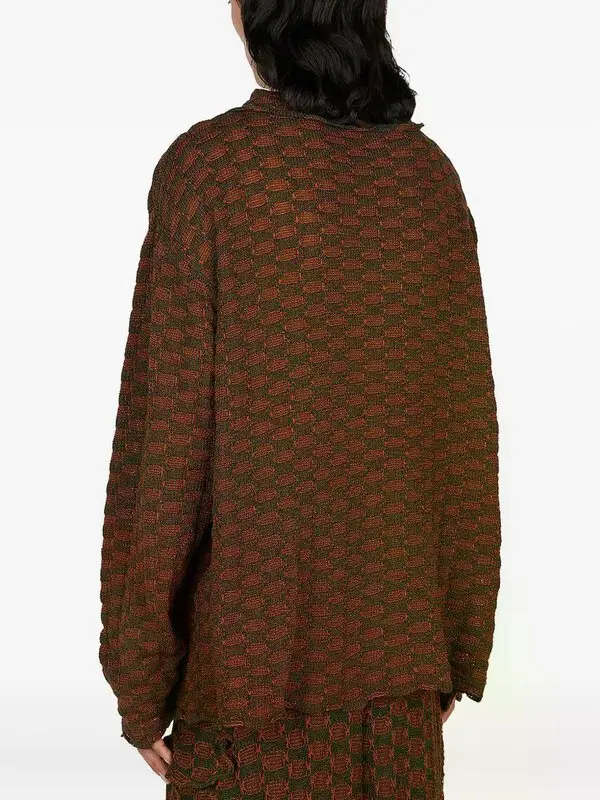 ISA BOULDER Patterned Cardigan - Brown