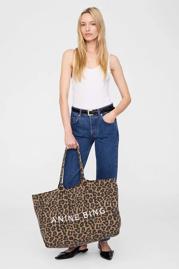 ANINE BING Leo Canvas Tote - Black