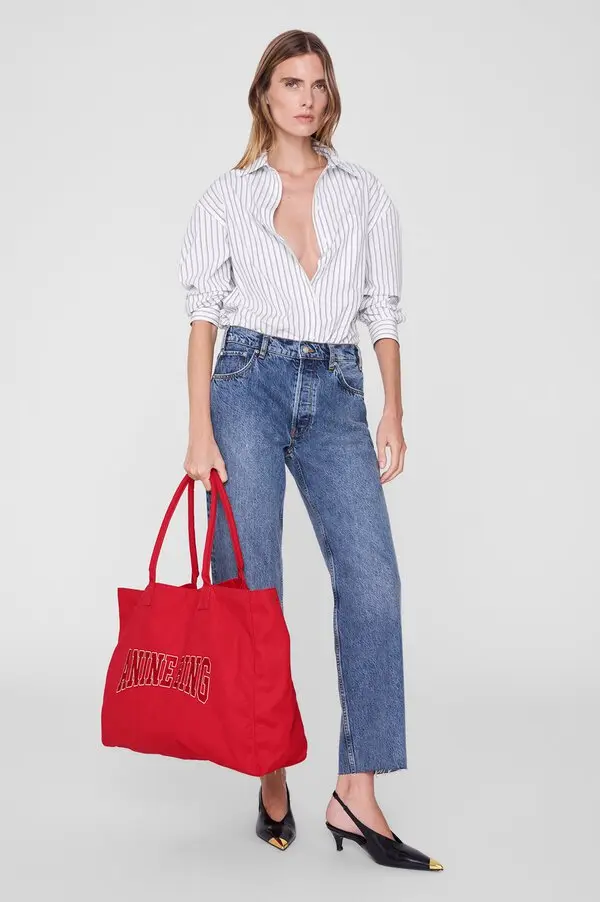 ANINE BING Leo Canvas Tote - Tango Red