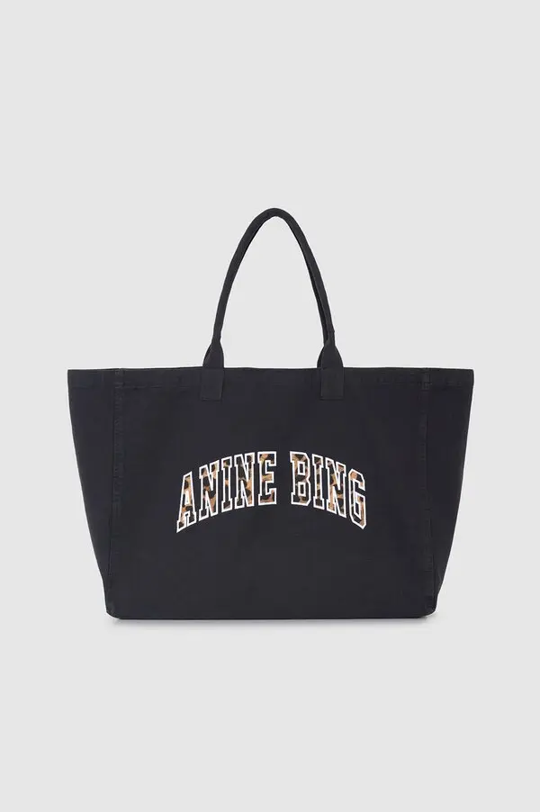 ANINE BING Leo Canvas Tote - Washed Black