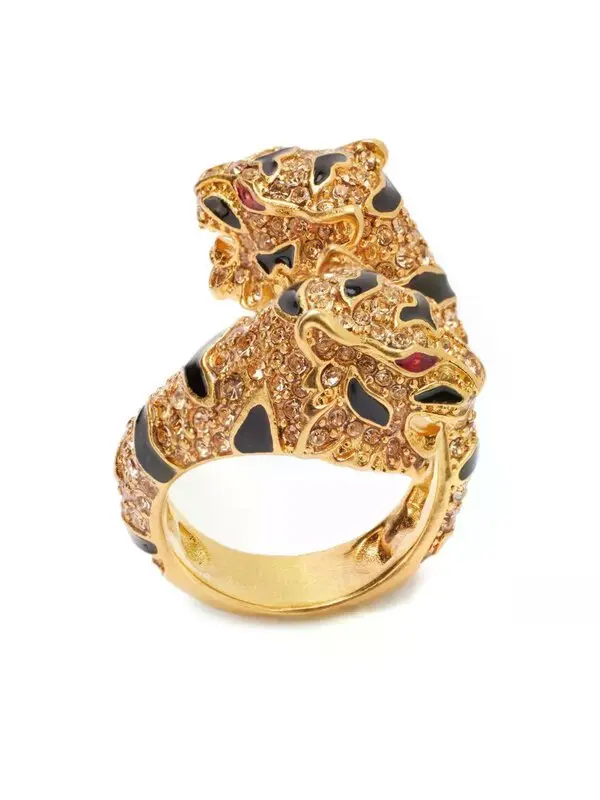 Roberto Cavalli Tiger-motif Ring - Gold