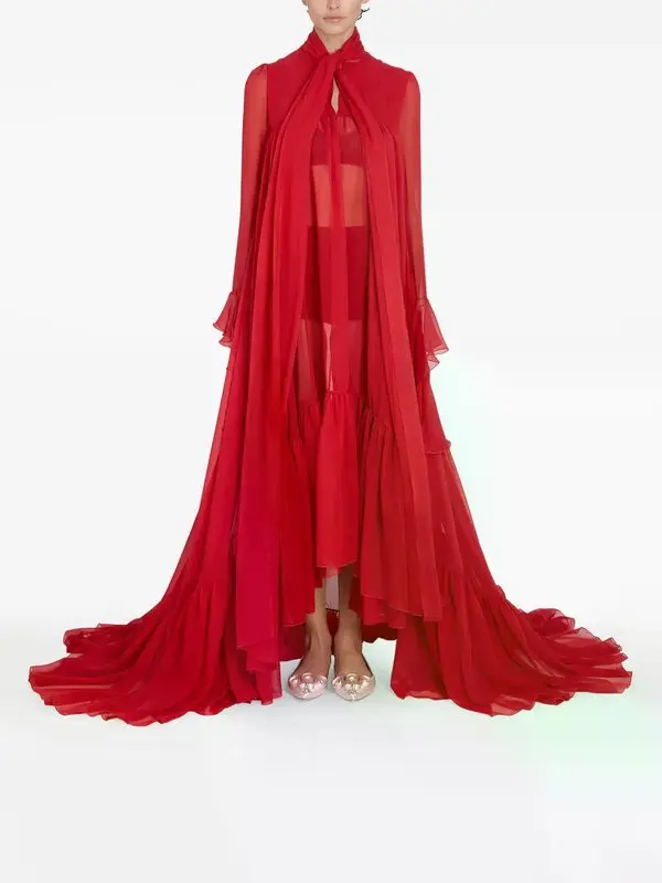 strapless open back dress Giambattista Valli - Giambattista Valli Long Corsage Poplin Dress in Red 42 / 6 US