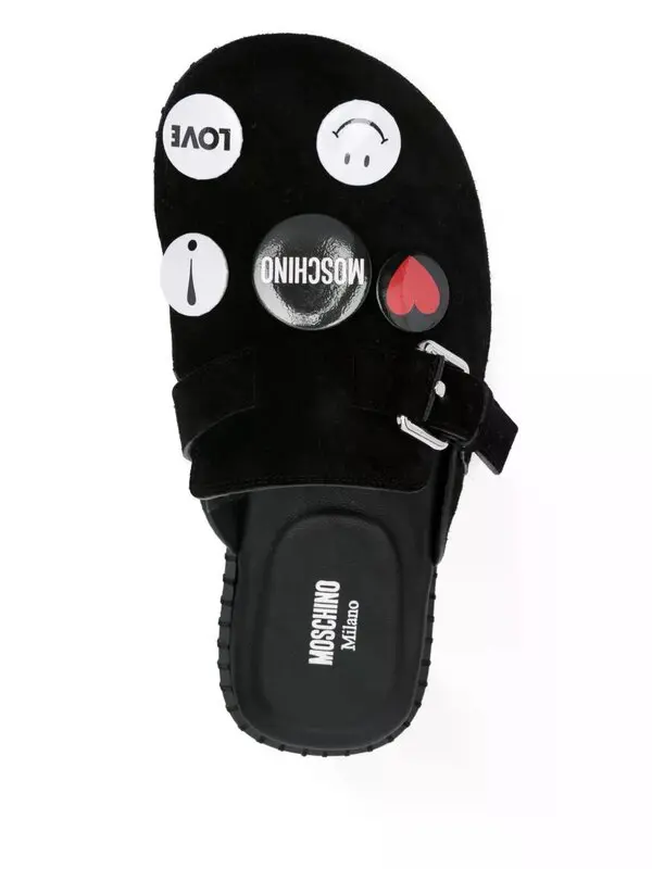 Moschino Brooch-embellished Slippers
