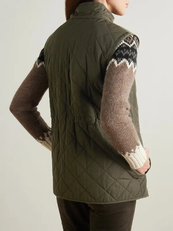 Purdey Quilted Shell Vest - Green