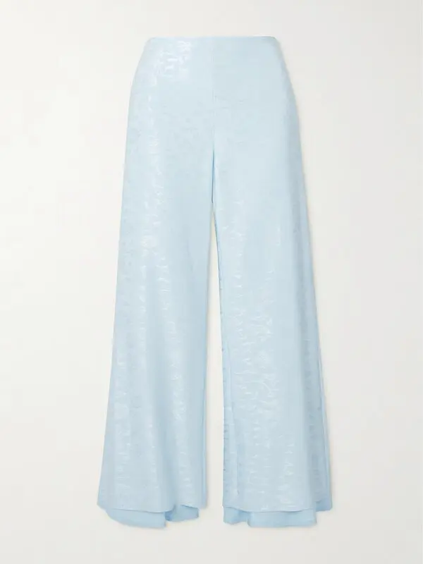 JIL SANDER Floral Jacquard Cropped Flared Trousers