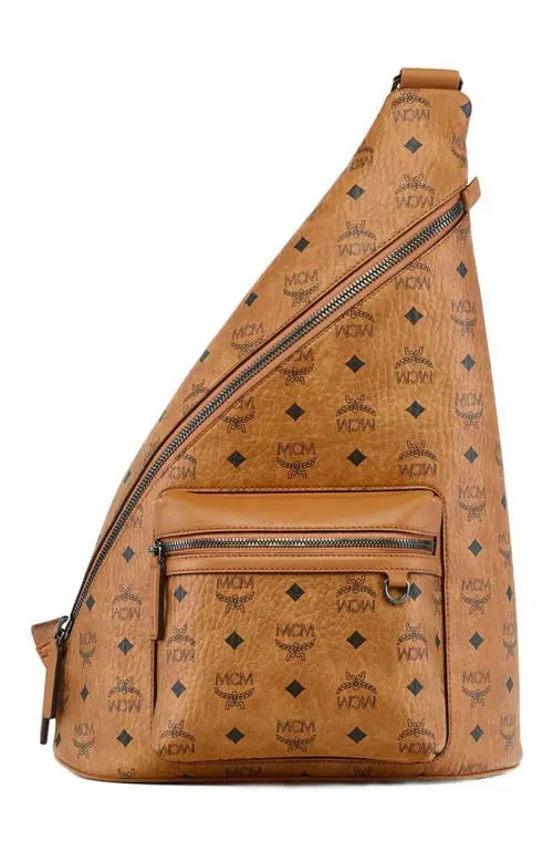 Mcm Visetos Aren Sling - Cognac