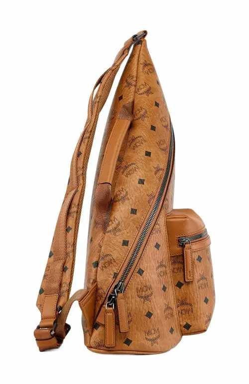 Mcm Visetos Aren Sling - Cognac