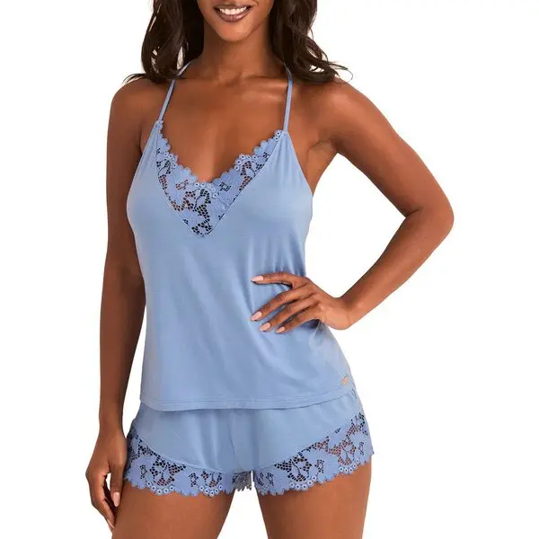 ADORE ME Jacky Pajama Cami & Shorts Set - Medium Blue