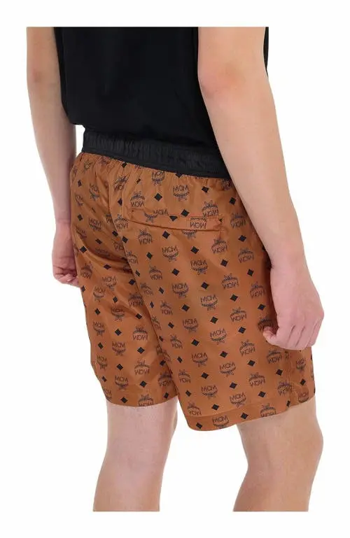 Mcm Monogram Print Swim Trunks