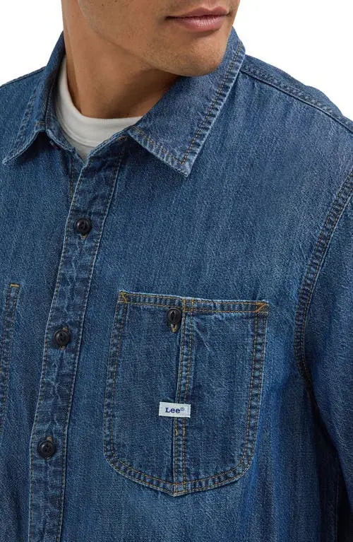 LEEM Denim Overshirt - Mid Wash