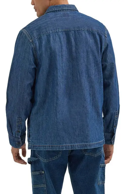 LEEM Denim Overshirt - Mid Wash