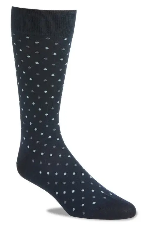 Pantherella Needham Dot Pattern Dress Socks - Navy