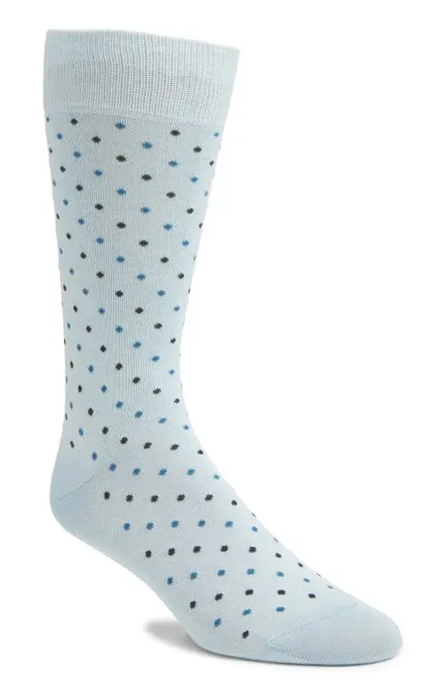 Pantherella Needham Dot Pattern Dress Socks - Spa Blue