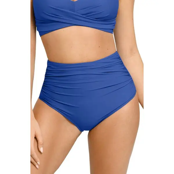 POPILUSH Shapewear Ruched Bikini Bottom - Royal Blue
