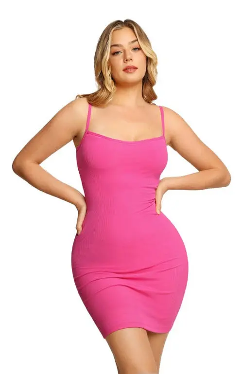 POPILUSH Shapewear Butt Lift Mini Slip Dress - Hot Pink