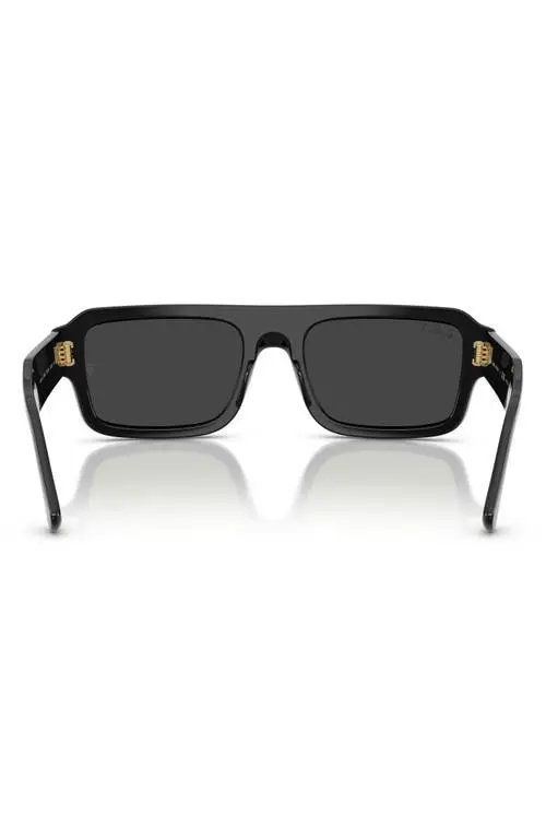 Ray-ban 56mm Polarized Rectangle Sunglasses - Black