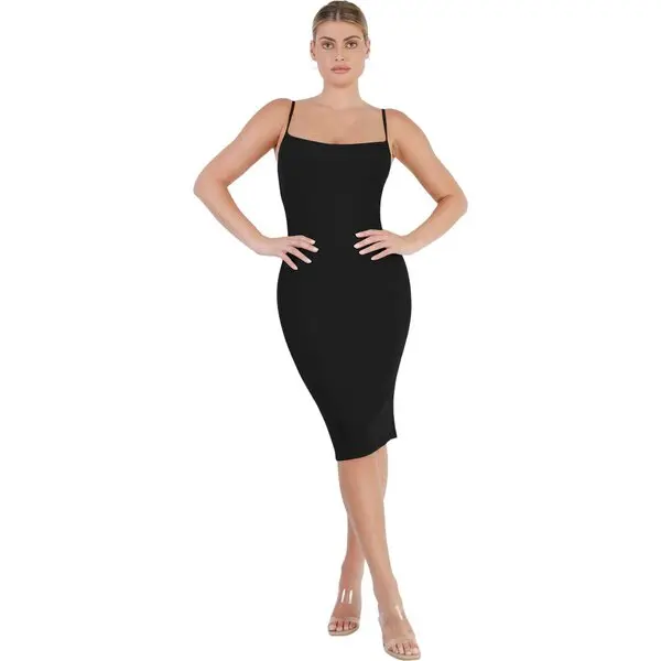 POPILUSH Shapewear Modal Bodycon Dress - Midnight Black