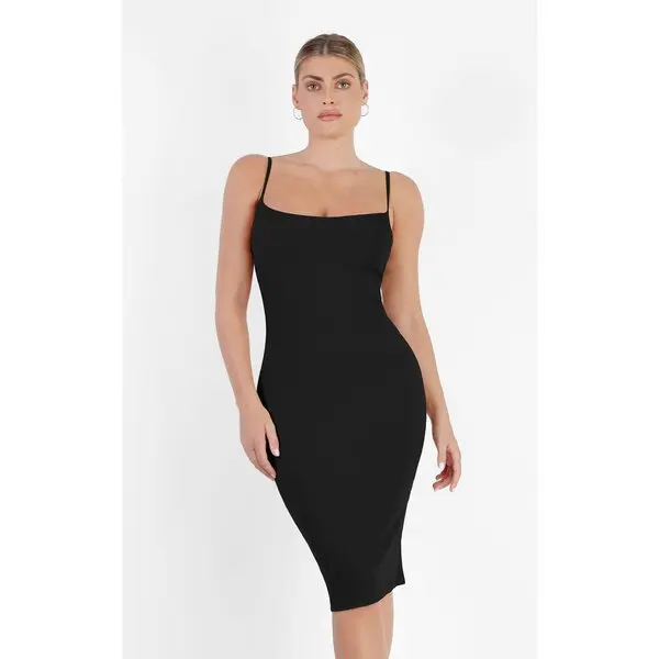 POPILUSH Shapewear Modal Bodycon Dress - Midnight Black