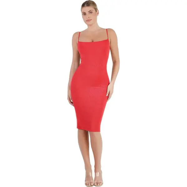 POPILUSH Shapewear Modal Bodycon Dress - Watermelon
