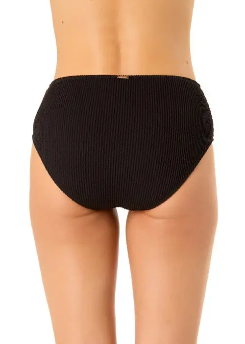 ANNE COLE Textured Mid-rise Bikini Bottom
