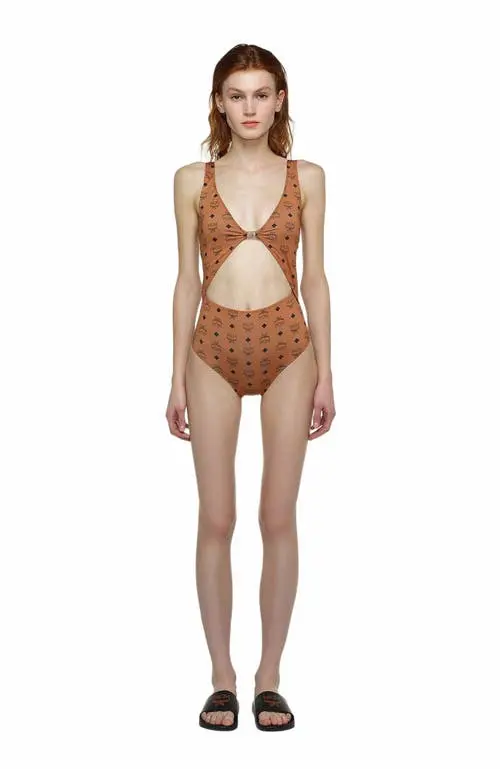 Mcm Monogram Print Swimsuit