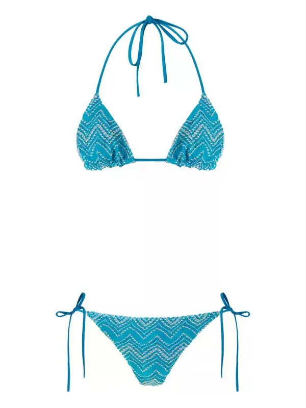 Missoni Zigzag-pattern Bikini - Blue