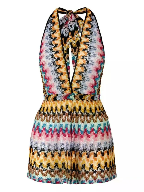 Missoni Zigzag-pattern Playsuit - Black