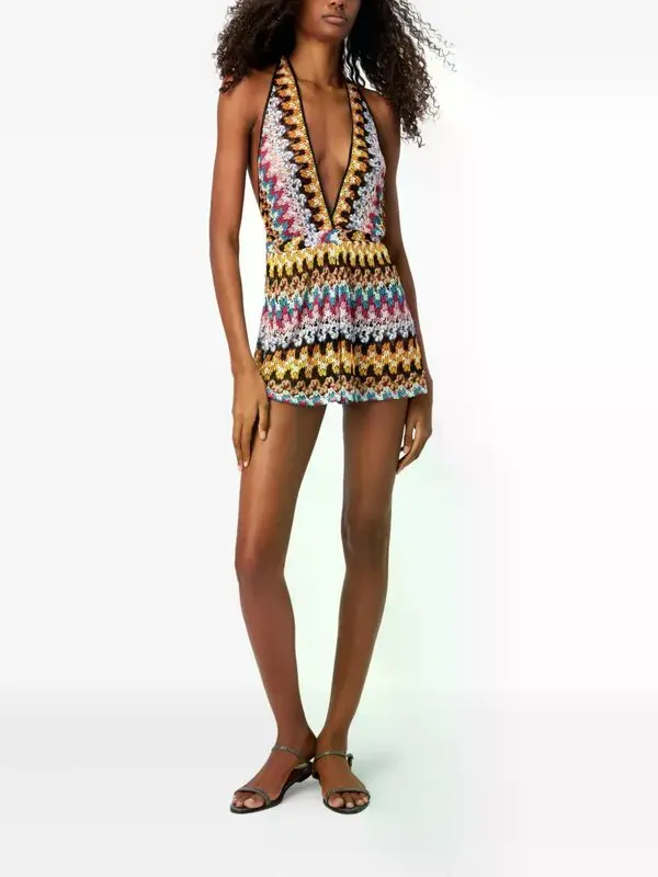 Missoni Zigzag-pattern Playsuit - Black