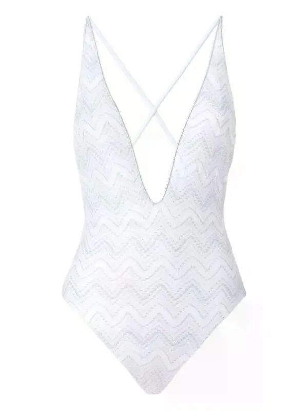 Missoni Zigzag-pattern One-piece Swimsuit - Grey