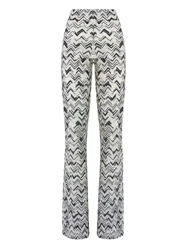 Missoni Zigzag-pattern Flared Trousers - Black