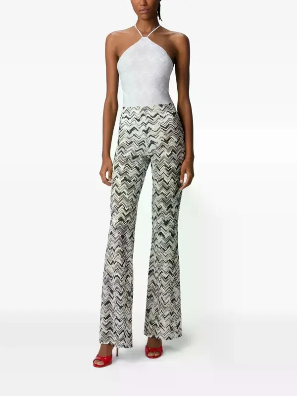 Missoni Zigzag-pattern Flared Trousers - Black
