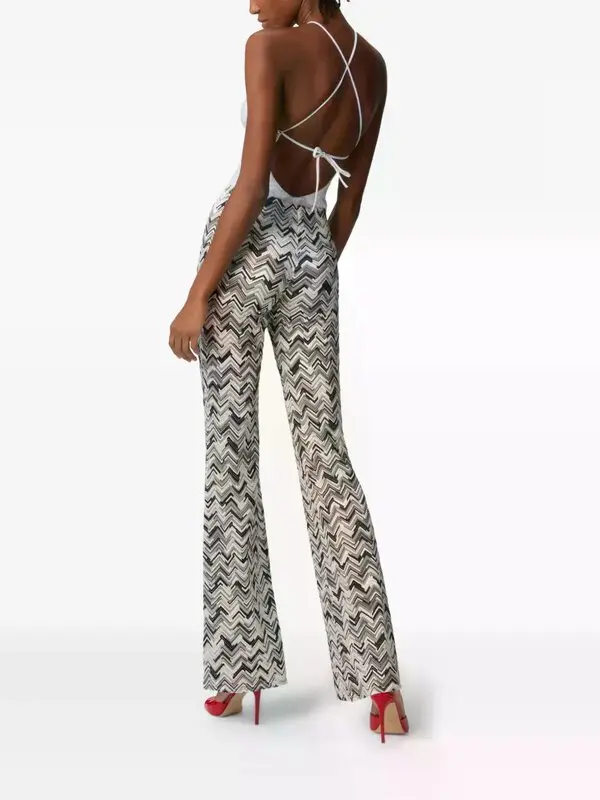 Missoni Zigzag-pattern Flared Trousers - Black