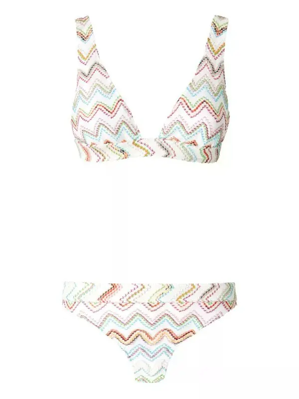 Missoni Zigzag-pattern Bikini - White