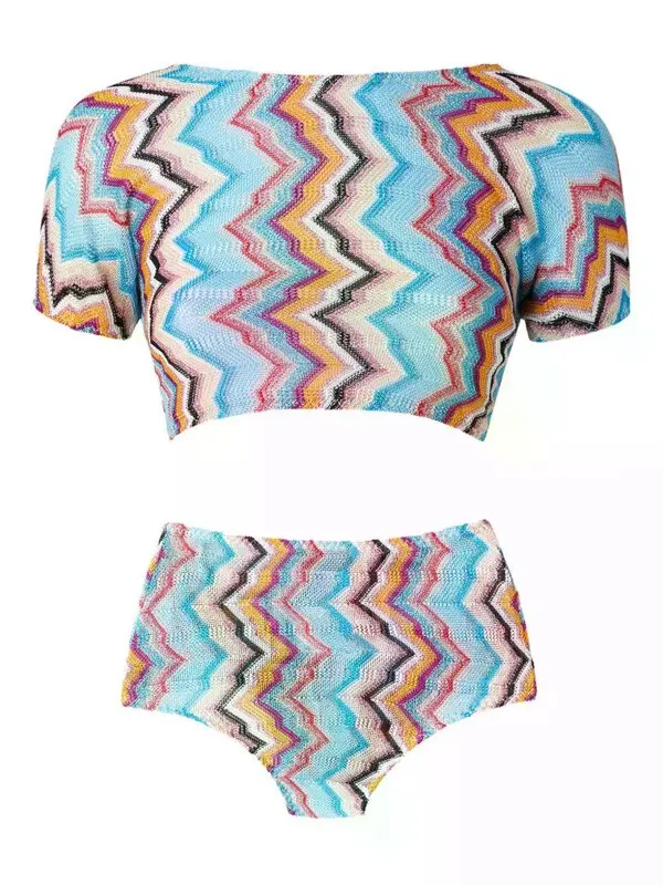 Missoni Zigzag-pattern Bikini - Blue