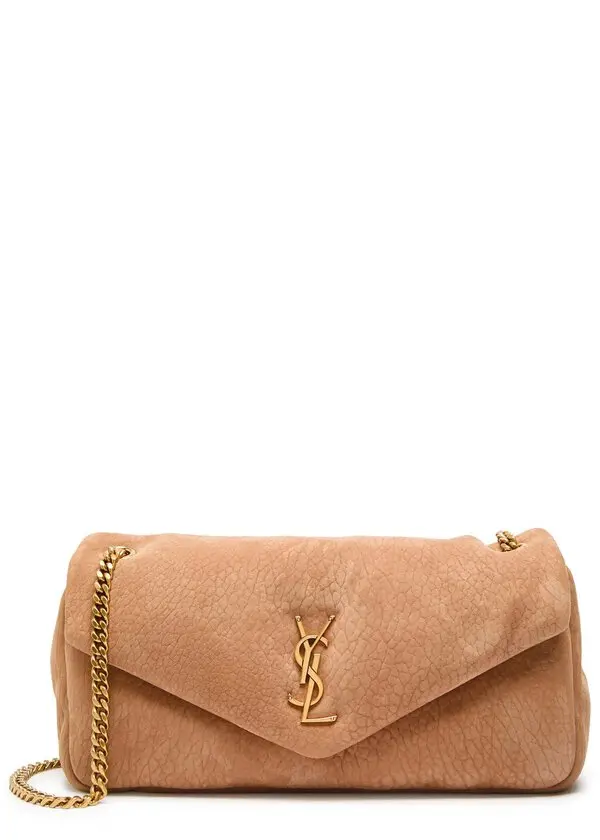 Saint Laurent Calypso Small Padded Suede Shoulder Bag